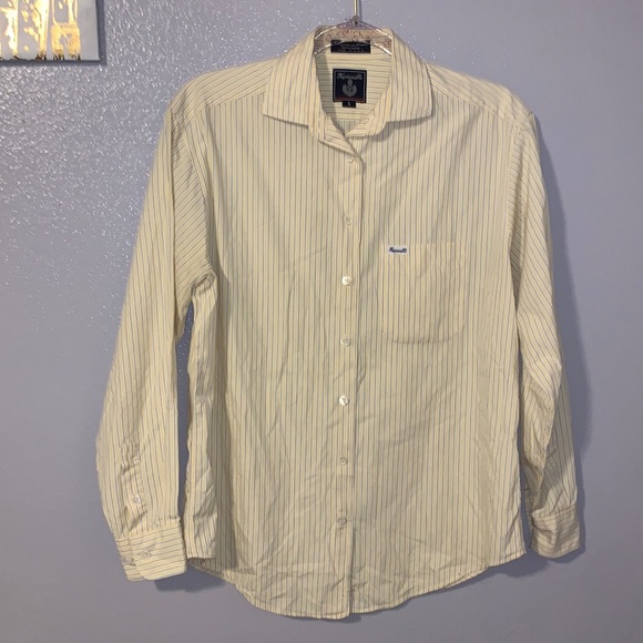 Faconnable | Shirts | Faconnable Yellow Striped Cotton Formal Button ...